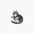 DOPASTICKER Classic Grey And White Tabby Cat Sticker, Phone Sticker Car ...