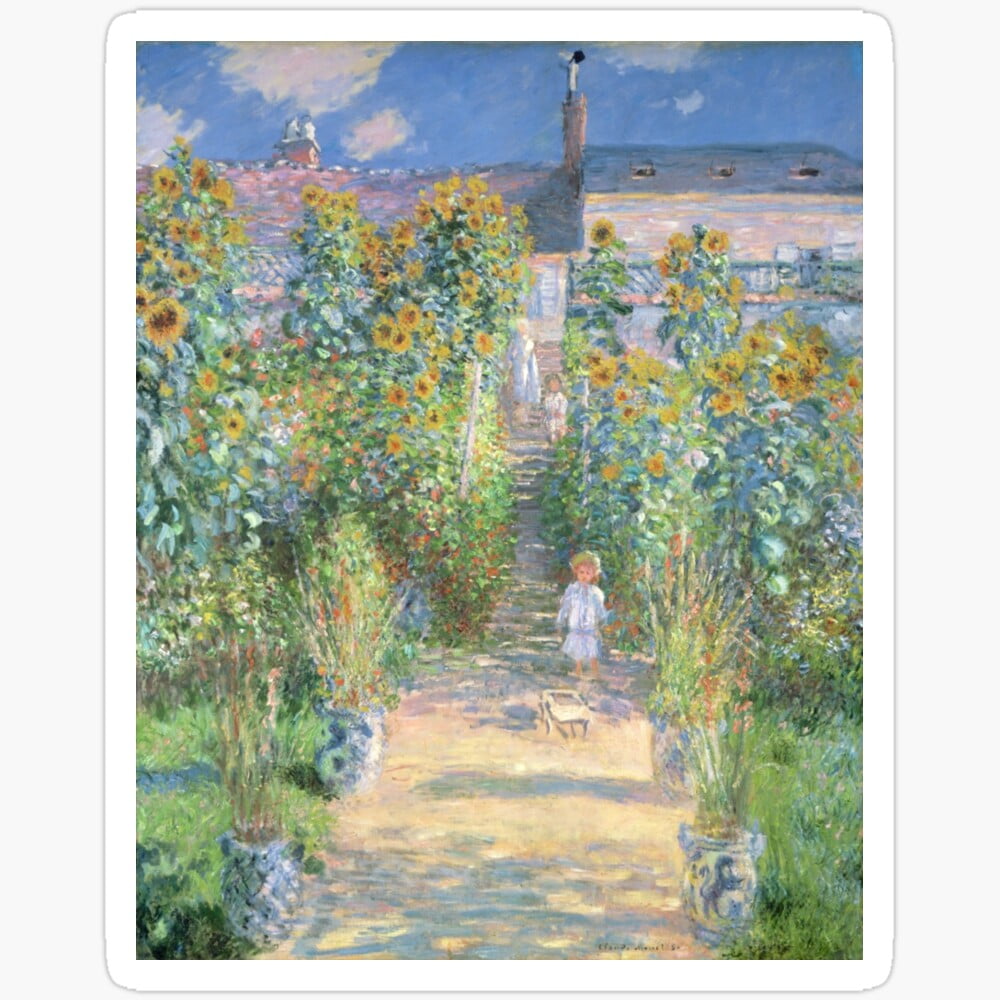 DOPASTICKER Claude Monet The Artists Garden At Vã£Â©Theuil - Perfect ...