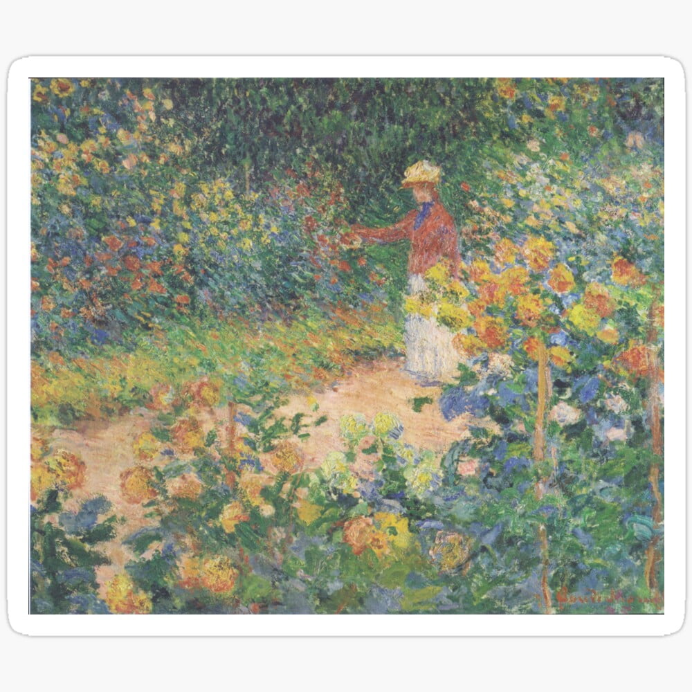 DOPASTICKER Claude Monet Monets Garden At Giverny - Perfect Birthday ...
