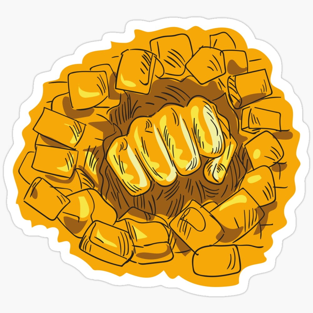 DOPASTICKER Clenched Fist Breaking Brick Stone Wall Drawing Sticker ...