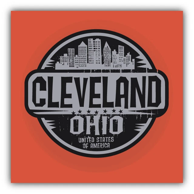 DOPASTICKER Cleveland City Usa Label Sticker Decal Phone Decal Water ...