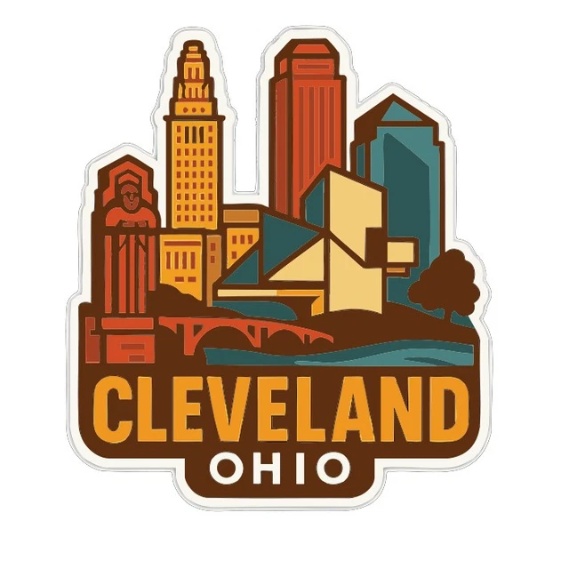 DOPASTICKER Cleveland Ohio Sticker Decal City Skyline Landmark Design ...