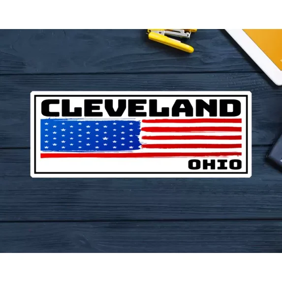 DOPASTICKER Cleveland Sticker American Flag Patriotic, Phone Stickers ...