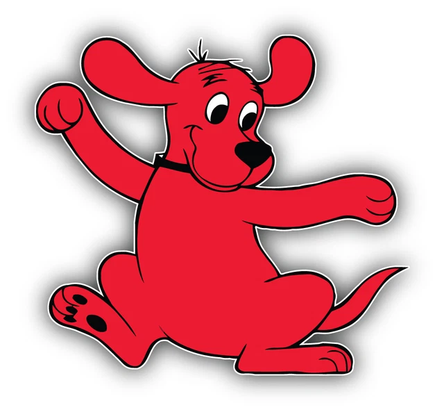 DOPASTICKER Clifford The Big Red Dog Cartoon Clifford Happy Sticker ...