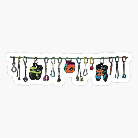 DOPASTICKER Climbing Gear On The Line Sticker. Gift You - Decorate ...