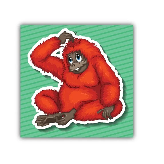 DOPASTICKER Closeup Happy Orangutan Sticker Decal Phone Decal Water ...