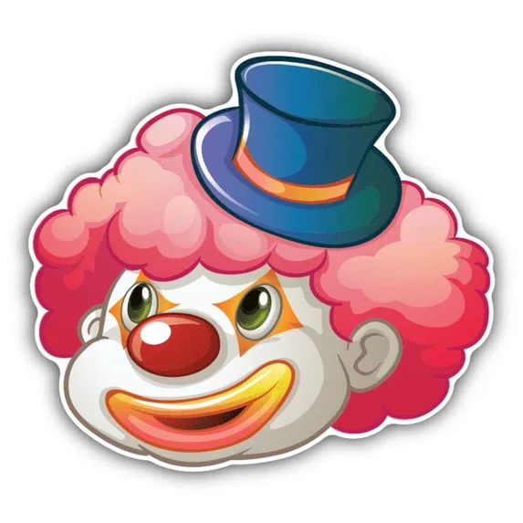 DOPASTICKER Clown Face Cylinder Hat Sticker Decal Phone Decal Water ...