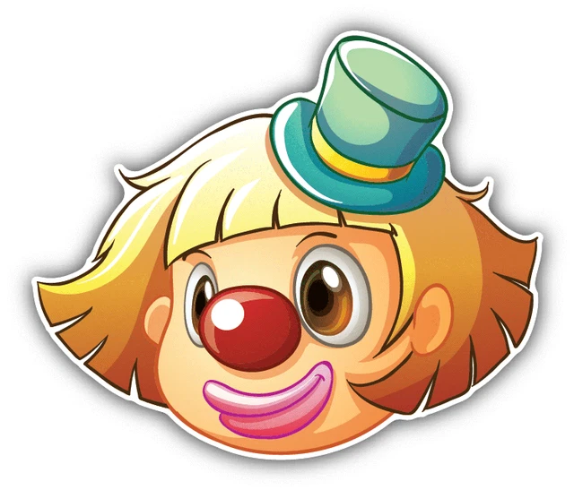 DOPASTICKER Clown Face Girl Hat Sticker Decal Phone Decal Water Bottle ...