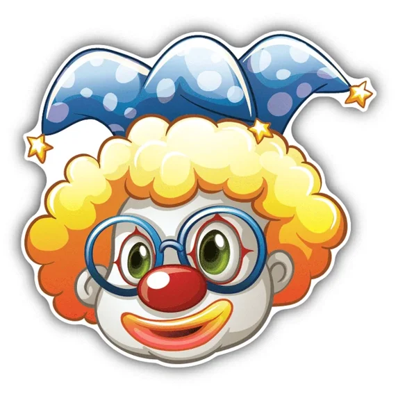 DOPASTICKER Clown Face Glasses Sticker Decal Phone Decal Water Bottle ...