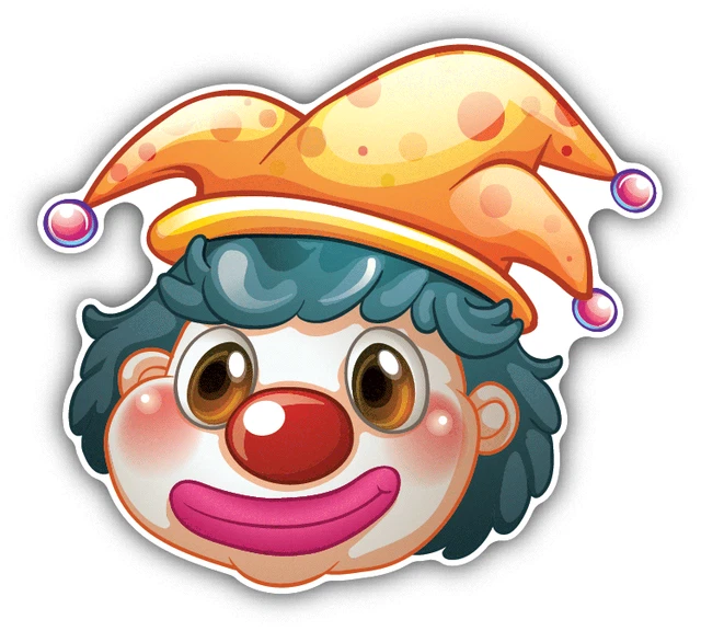 DOPASTICKER Clown Face Hat Sticker Decal Phone Decal Water Bottle ...