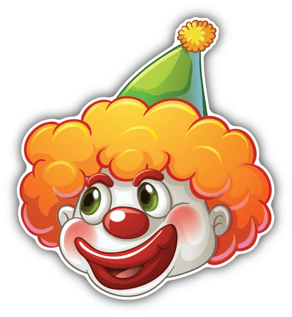 DOPASTICKER Clown Face Smile Cone Hat Sticker Decal Phone Decal Water ...