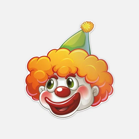 DOPASTICKER Clown Face Smiley Cone Hat Sticker Decal Phone Decal Water ...
