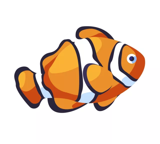 DOPASTICKER Clown Fish Sticker Ocean Surf Beach Sea Life Bite Mean ...