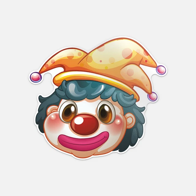 DOPASTICKER Clown Hat Face Sticker Decal Phone Decal Water Bottle ...