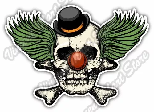 DOPASTICKER Clown Skull Cirque Scary Evil Bones Cartoon Car Sticker ...