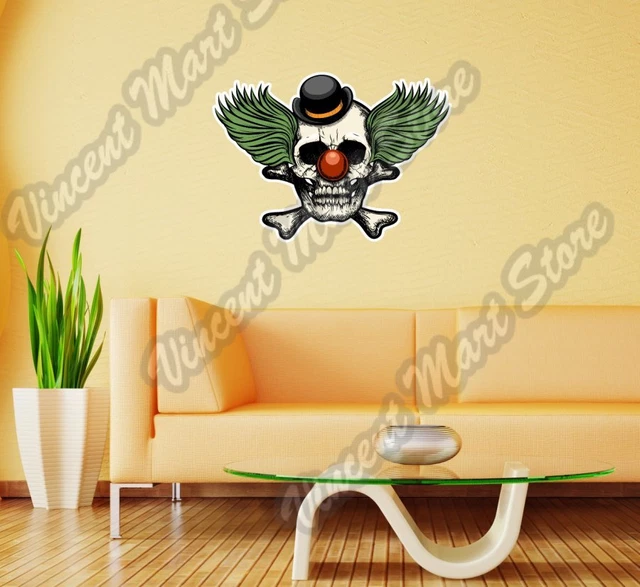 DOPASTICKER Clown Skull Cirque Scary Evil Bones Wall Sticker Room ...