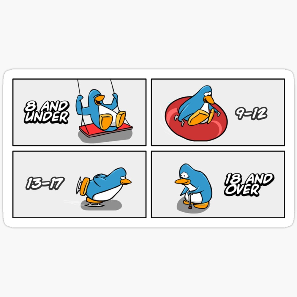 DOPASTICKER Club Penguin - Choose Your Age Sticker Phone Sticker, Latop ...