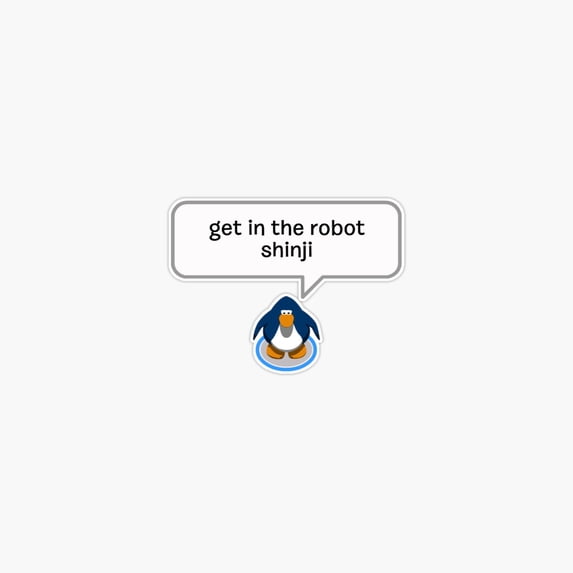 DOPASTICKER Club Penguin - Get In The Robot Shinji Sticker, Phone ...
