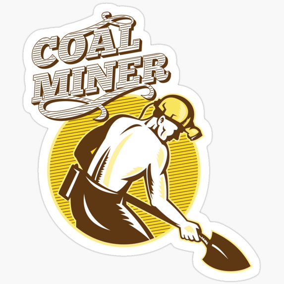 DOPASTICKER Coal Miner With Shovel Retro Style Sticker Phone Decal ...