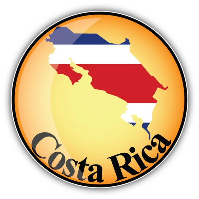 DOPASTICKER Coasta Rica Map Flag Sticker Decal Phone Decal Water Bottle ...