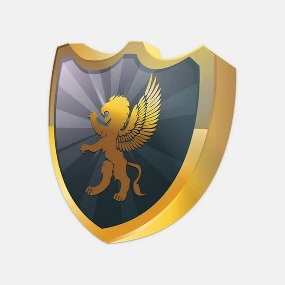 DOPASTICKER Coat Of Arms Golden Lion Wings Griffin Sticker Decal Phone ...