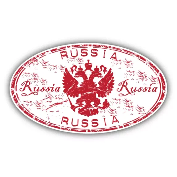 DOPASTICKER Coat Of Arms Russia Grunge Rubber Stamp Sticker Decal Phone ...