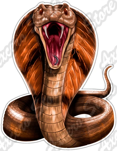 DOPASTICKER Cobra Coiled Mascot Venomous Snake Venom Car Sticker Decal ...