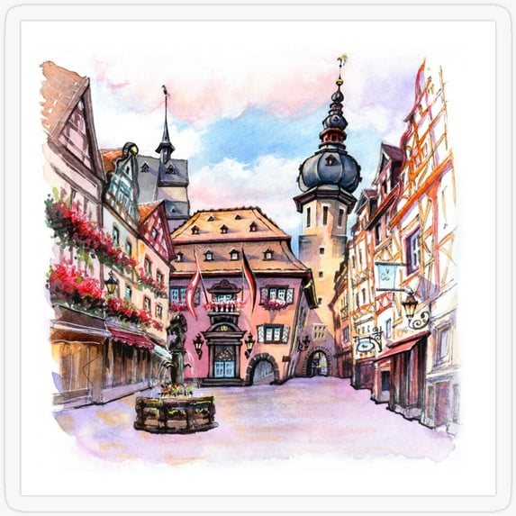 DOPASTICKER Cochem Market Square, Germany - Perfect Birthday Gift ...