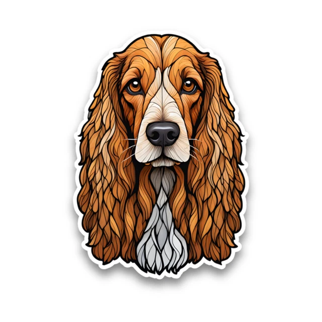 DOPASTICKER Cocker Spaniel Dog Stained Glass Style Opaque Vibrant Glass ...