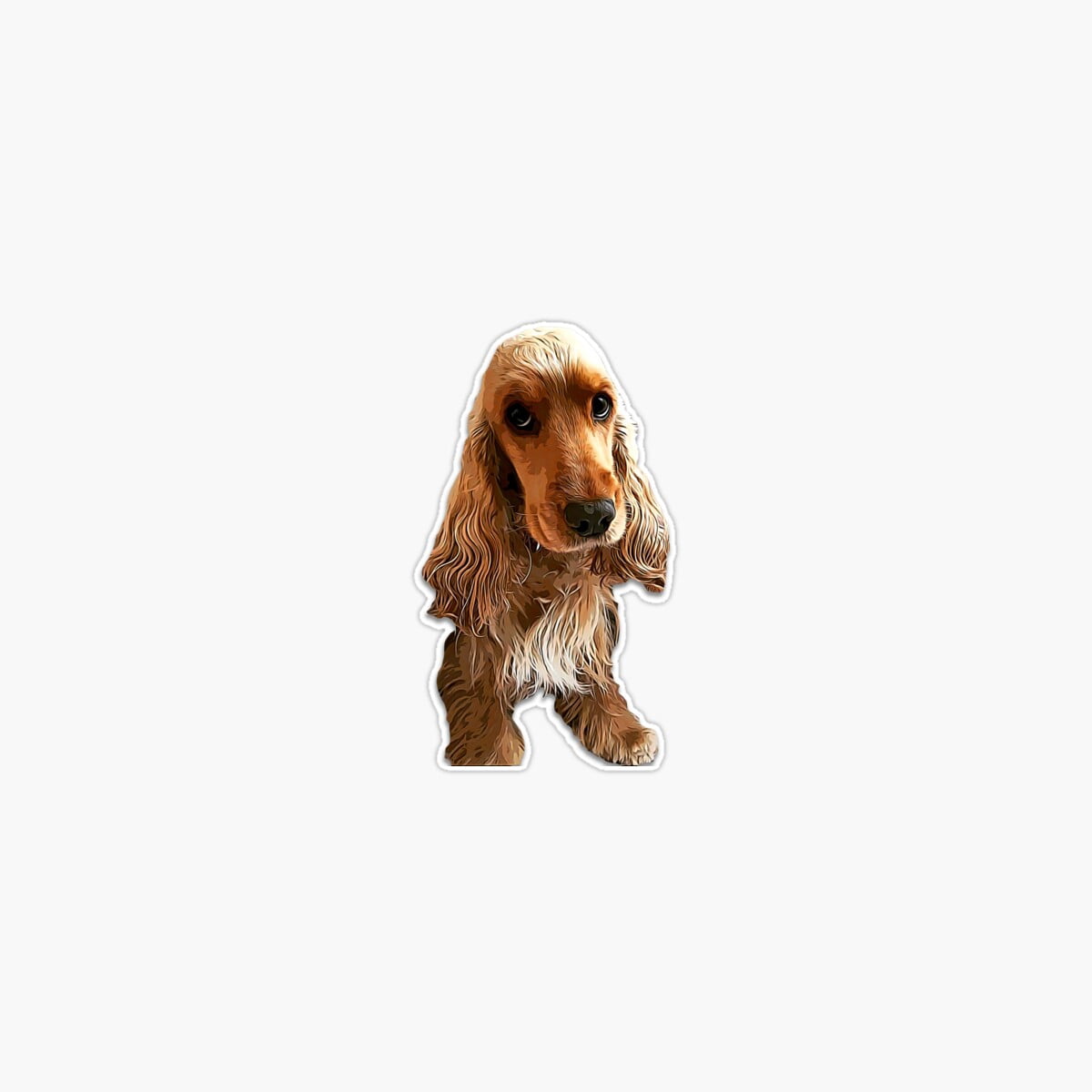 DOPASTICKER Cocker Spaniel Sticker - English Cocker Spaniel (Gold ...