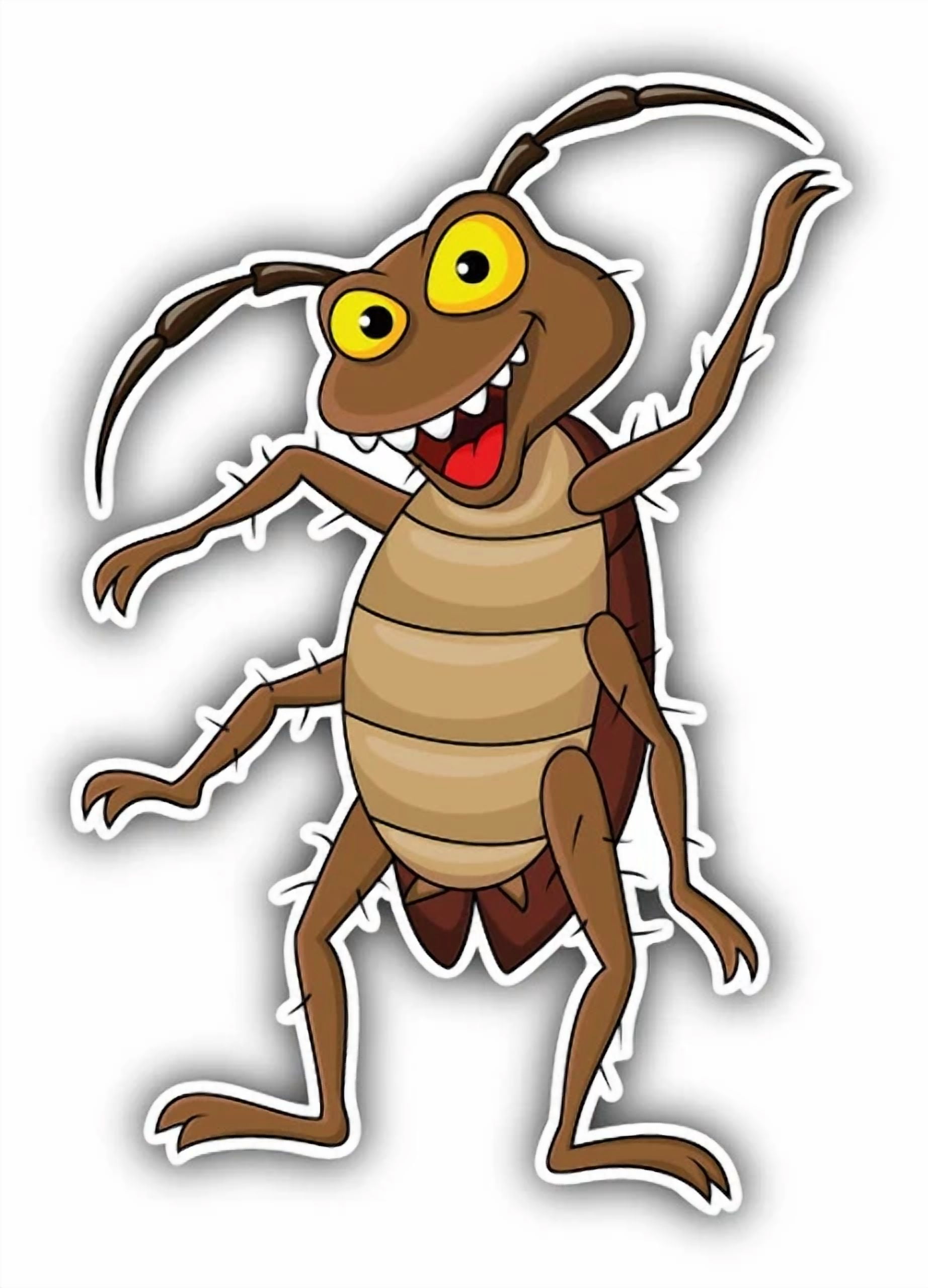 DOPASTICKER Cockroach Cartoon Sticker Decal Phone Decal Water Bottle ...