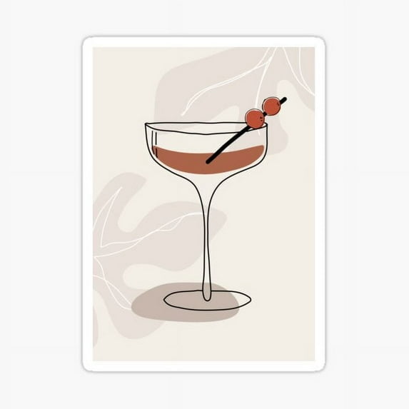 DOPASTICKER Cocktail Art, Martini, Boho Art, Glass Of Wine, Abstract ...