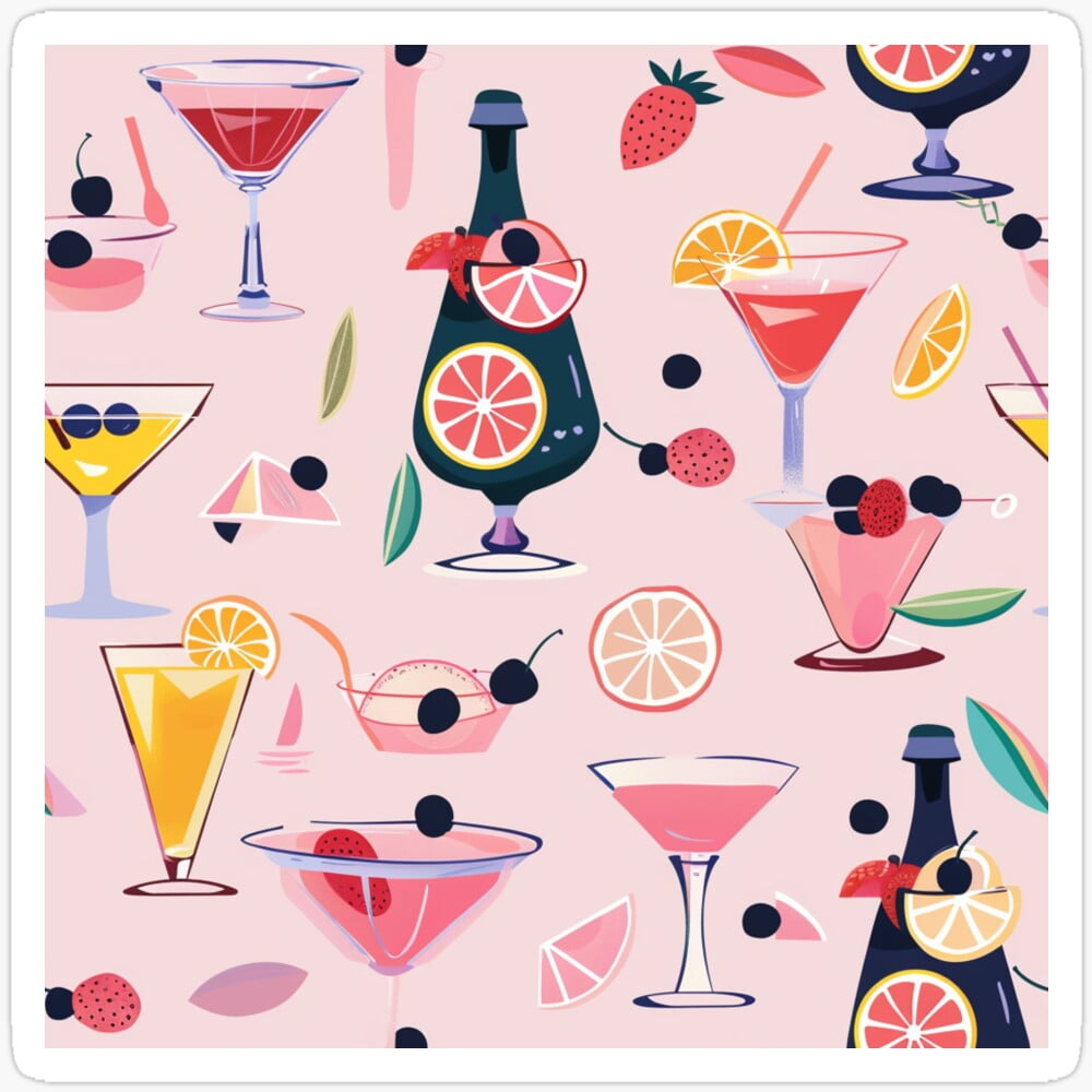 DOPASTICKER Cocktail Parade Sticker Phone Sticker, Latop Sticker, Lover ...