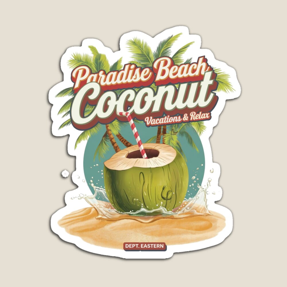 DOPASTICKER Coconut Paradise - Refreshing Coconut - Coconut Vacations ...