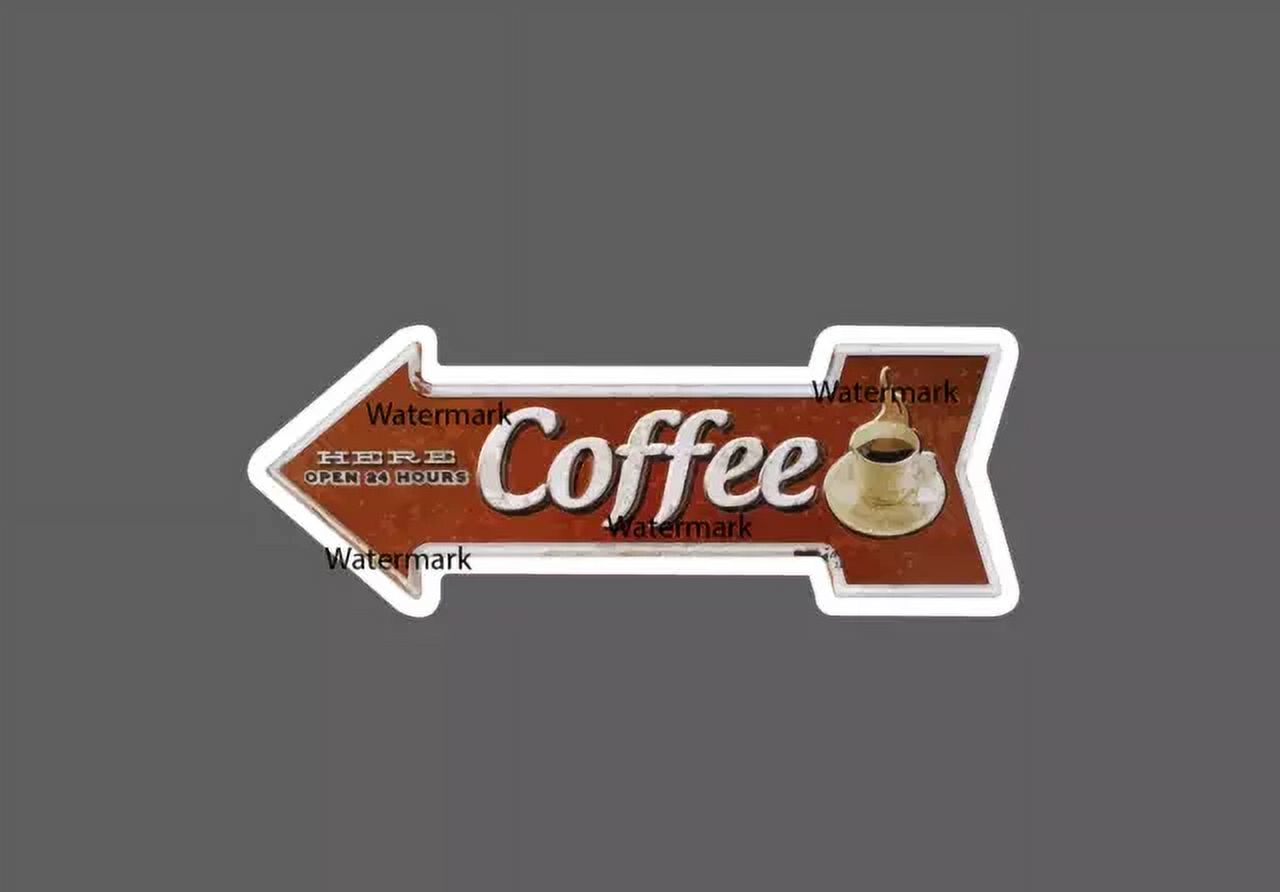 DOPASTICKER Coffee Arrow Cafe Retro Waterproof Decorative Laptop, Phone ...