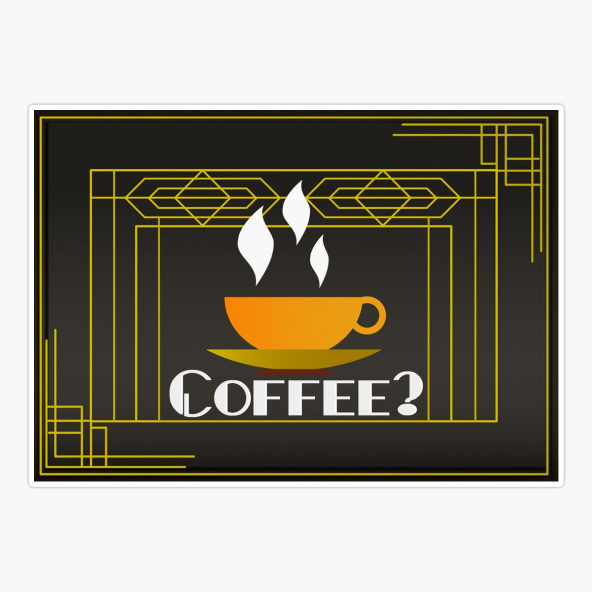 DOPASTICKER Coffee Art Deco Design Sticker, Phone Sticker Car Stickers ...