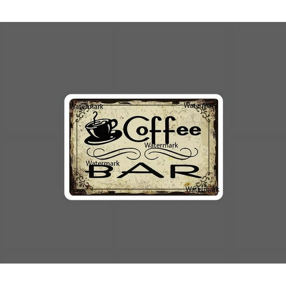 DOPASTICKER Coffee Bar Sticker Retro Cafe Sticker Phone Sticker, Latop ...