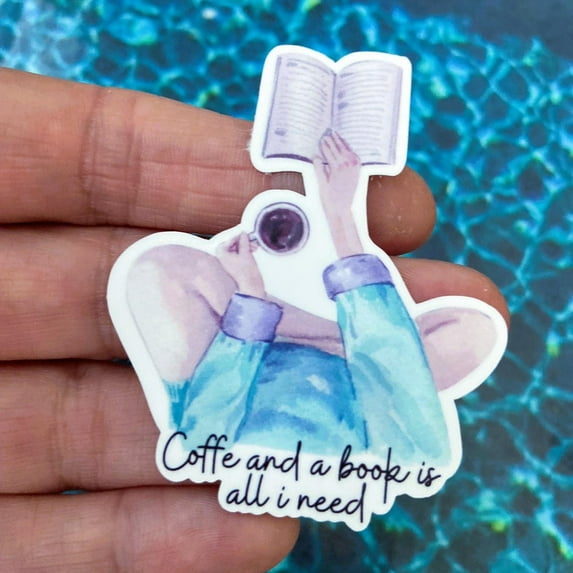 DOPASTICKER Coffee & Book Sticker Kindle Sticker, Waterbottle Sticker ...