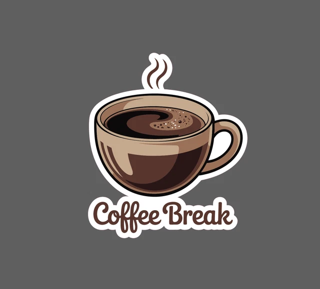 DOPASTICKER Coffee Break Sticker Brew Caffeine Drink Energy Sticker ...