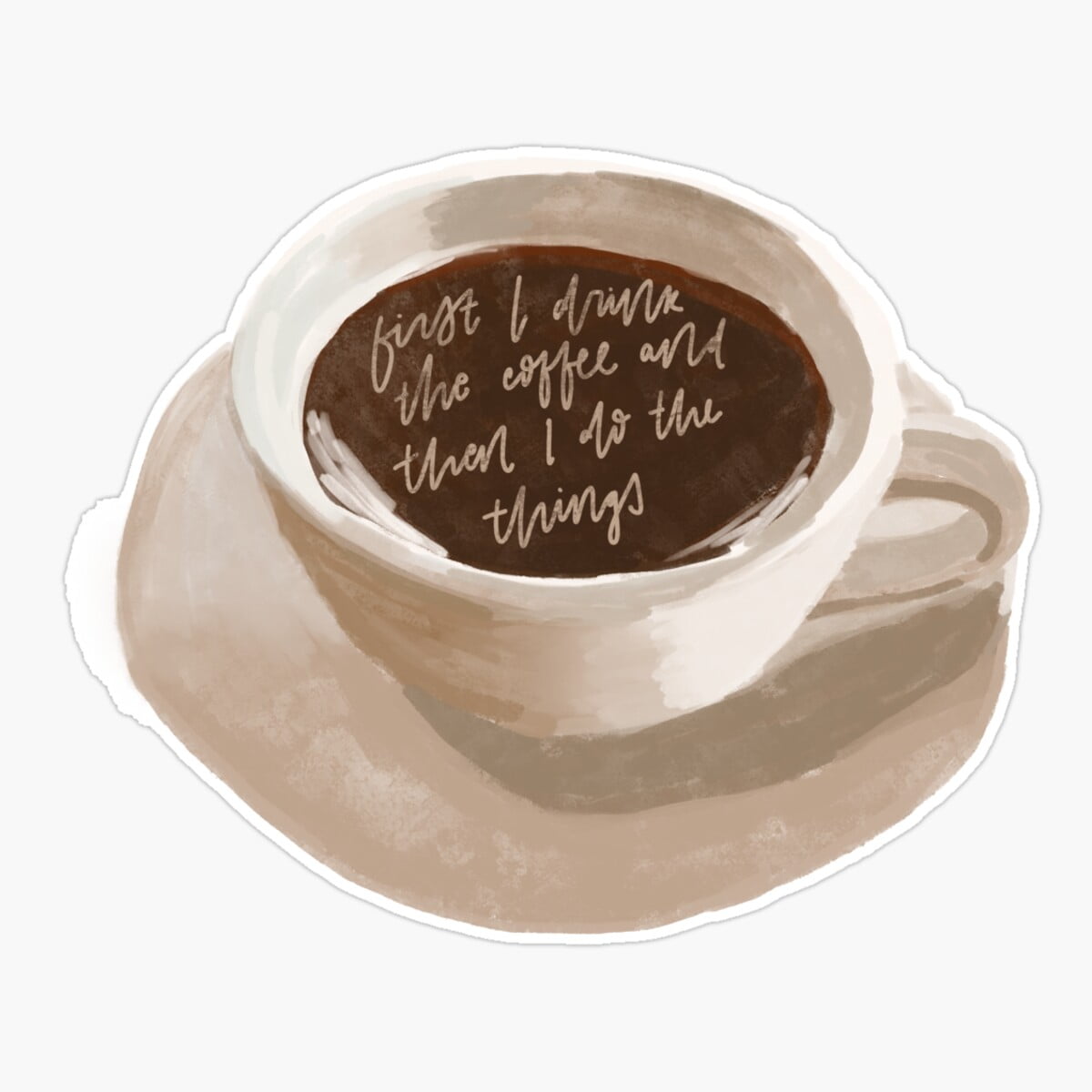 DOPASTICKER Coffee Cup With Words Sticker, Phone Sticker Car Stickers ...