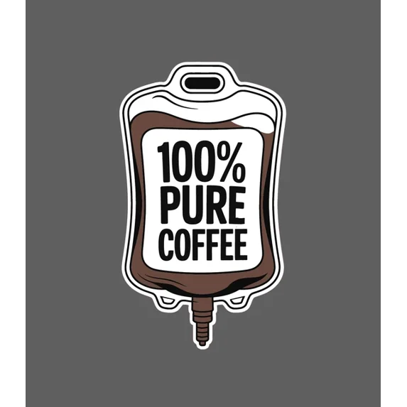 DOPASTICKER Coffee Iv Sticker Caffeine Brew Medical Med Nurse Energy ...