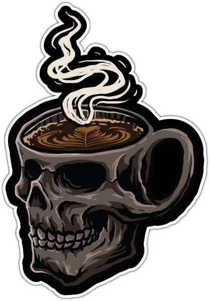 DOPASTICKER Coffee Late Espresso Skull Car Window Sticker Decal Phone ...