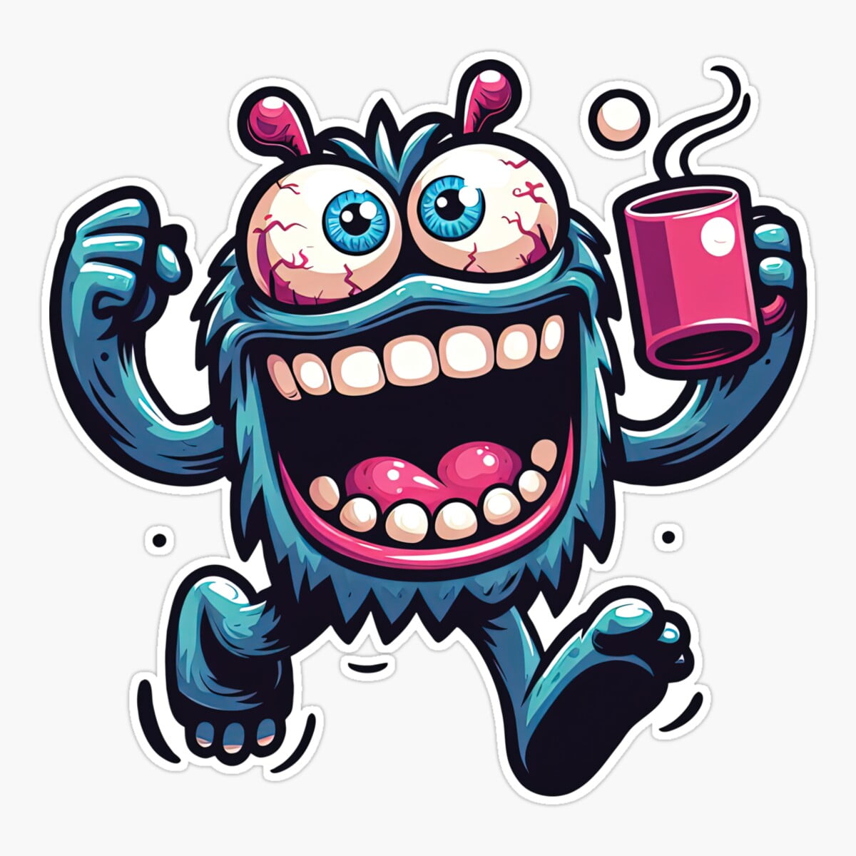 DOPASTICKER Coffee Monster S01 D33 Sticker, Phone Sticker Car Sticker ...