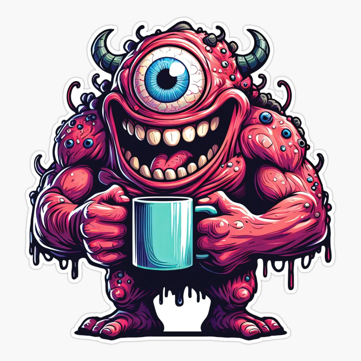 DOPASTICKER Coffee Monster S04 D27 Sticker, Phone Sticker Car Sticker ...