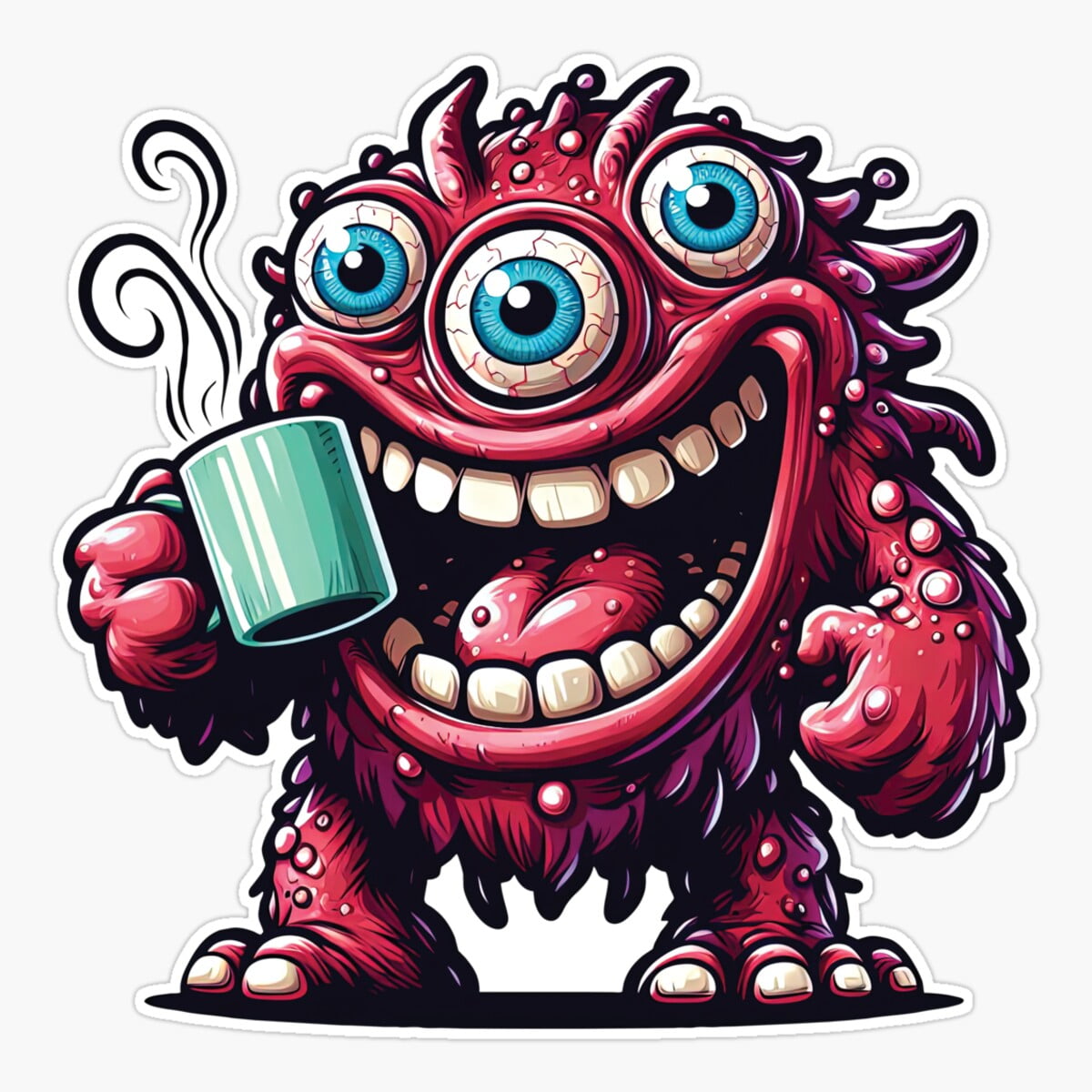 DOPASTICKER Coffee Monster S04 D82 Sticker, Phone Sticker Car Stickers ...