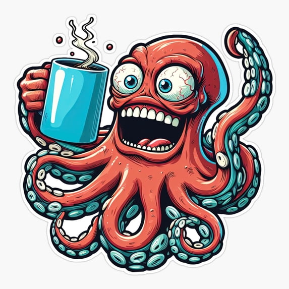 DOPASTICKER Coffee Monster S04 D90 Sticker, Phone Sticker Car Sticker ...