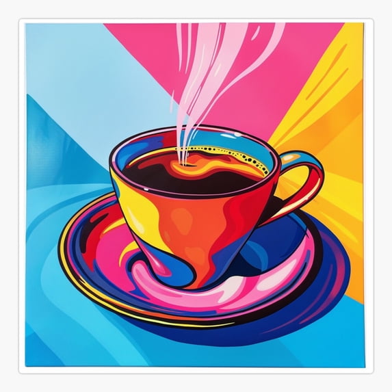 DOPASTICKER Coffee Pop Art 3 Sticker, Phone Sticker Water Bottle ...