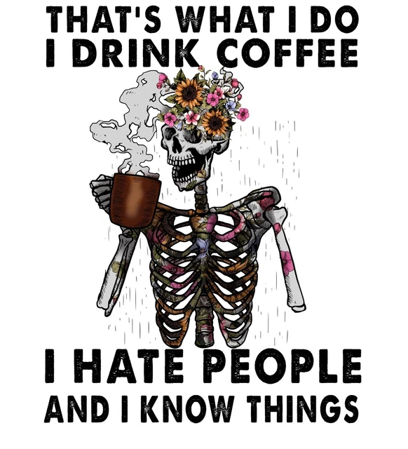 DOPASTICKER Coffee Sticker I Hate People Caffeine Morning Person Wake ...