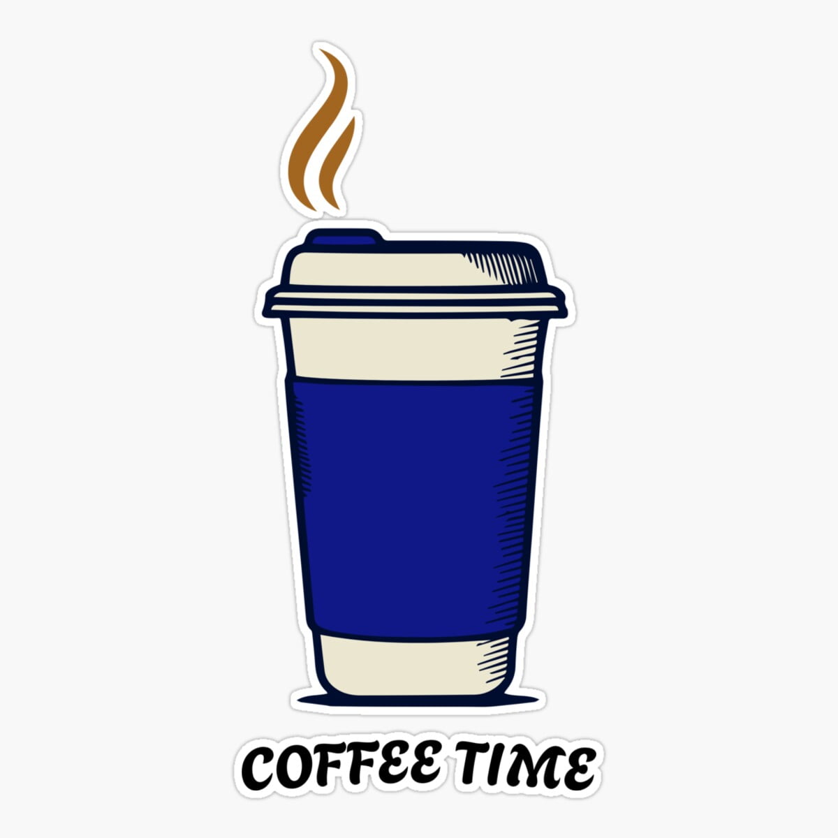 DOPASTICKER Coffee Time-Everyone Loves A Cup Of Coffee Sticker, Phone ...