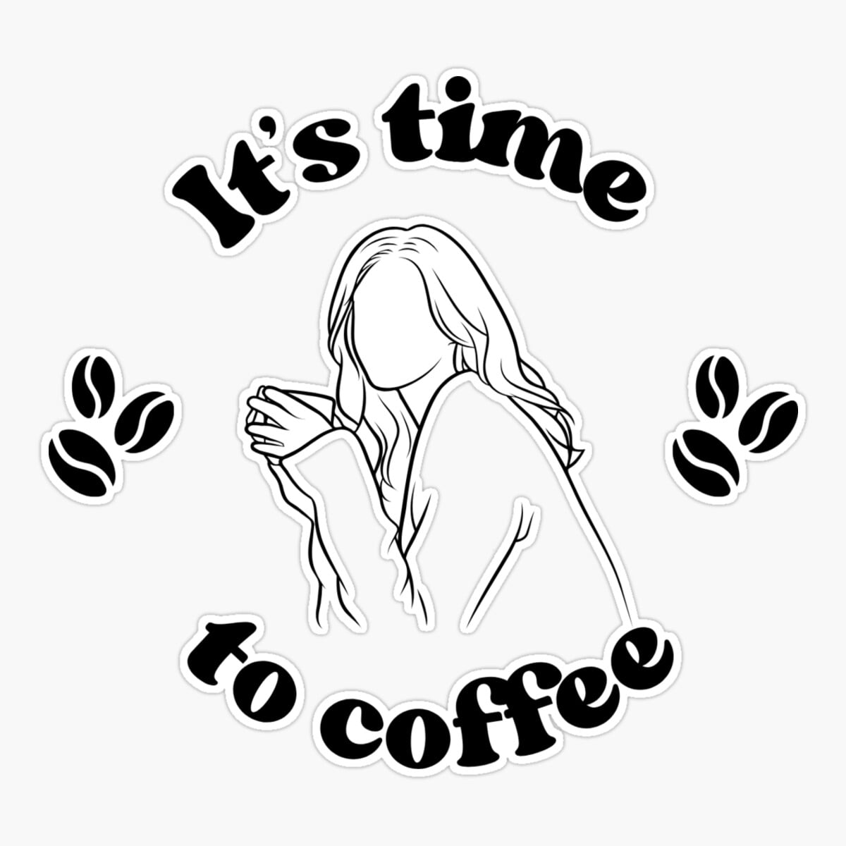 DOPASTICKER Coffee Time Sticker, Phone Sticker Water Bottle Sticker Car ...